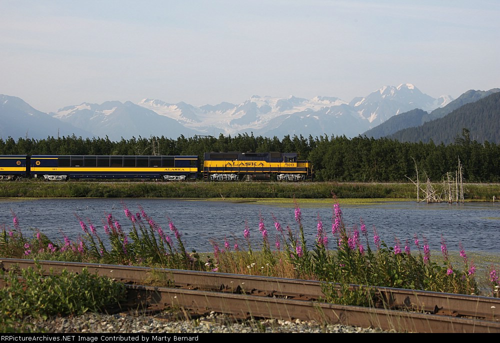 ARR 3013 About to Change Direction at Whittier Junctiion and Head Home to Seward